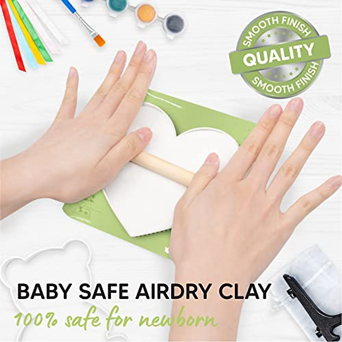 Baby Hand and Footprint Kit - Dog Paw Print Kit, Personalized Baby Footprint Kit, Baby Handprint Ornament Kit, Clay Handprint Ornament Kit for Babies, Baby Shower Gifts for Boys, Girls (with Love)