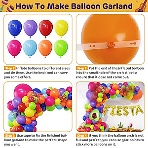 Ouddy Life 121Pcs Mexican Fiesta Taco Party Decorations, Fiesta Balloon Arch Garland Kit Cinco De Mayo Decor with Cactus Avocado Taco Mexican Hat for Carnival Festival Birthday Baby Shower Supplies