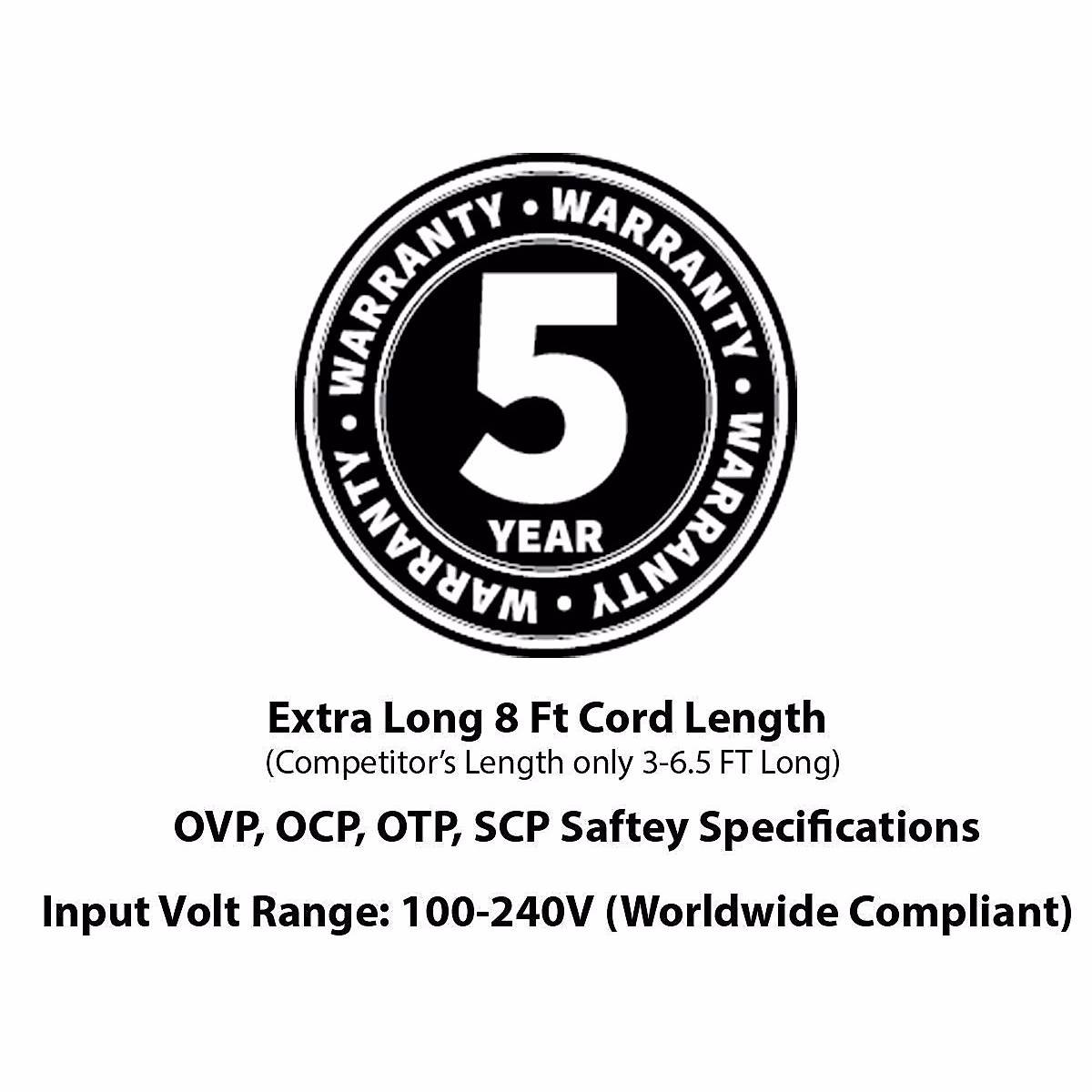 OMNIHIL 8 Feet AC/DC Power Adapter Compatible with Seagate Expansion 8TB Desktop External Hard Drive USB 3.0 (STEB8000100) Power Supply