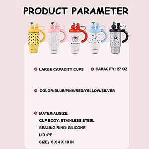 GPPYMX Large Capacity Insulated Tumbler with Lid and Straw，316 Stainless Steel Leakproof Insulated Cup ，27oz Iced Travel Coffee Mug for Ice Drink and Hot Beverage (Silver)