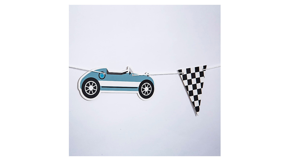 Retro Race Car Birthday Banner for Boys | Fun Party Decor