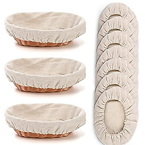 Hiceeden 15 Pieces Bread Proofing Basket Cloth Liner, 7.8 Inch Oval Natural Fiber Dough Banneton Proofing Basket Cover for Homemade Bread Home Baking, Fit for 7.8" Diameter or Smaller Basket