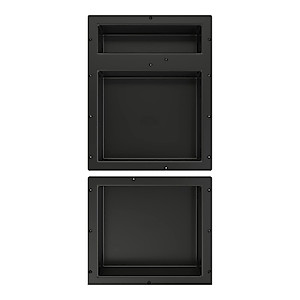 Redi Niche Triple Niche Recessed Shower Shelf- Black, Three Inner Shelves, 16-Inch Width x 34-Inch Height x 4-Inch Depth