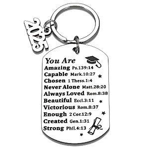 2025 Graduation gifts for Him Her Class of 2025 Keychain Graduation Gifts for Women Men Middle senior High School College Grad Student Nurse Daughter Son Degree Inspirational Religious Christian gift