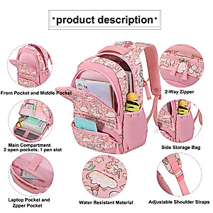 Meisohua School Backpacks Set Girls Unicorn Backpack with Lunch Bag and Pencil Case Kids 3 in 1 Bookbags Set School Bag for Elementary Preschool Water Resistant (Pink)