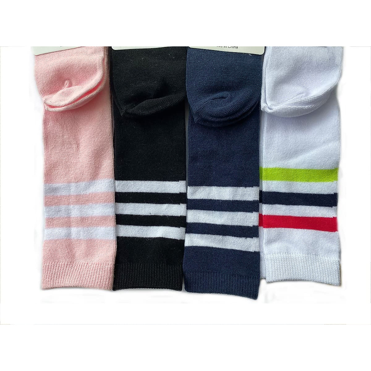 Snadulor 6-7 Years Old Kids Girls Boys Cotton Over Knee High Soccer Sports Team Socks,4 Pairs