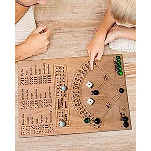 GAOMEIDA Baseball Dice Board Game Wooden Dice and Marbles Board Game Fun Baseball Board Game with dice for Kids Adults Gift,