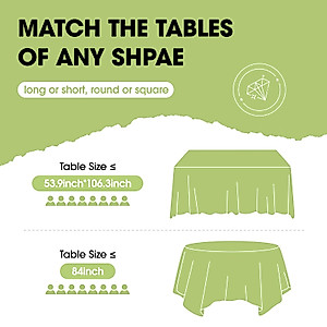 Pureegg Plastic Table Cloth Disposable - 8 Packs, Table Cloth for Retangle Table, 54"x108" Decorative Tablecloth for Parties, Picnics, Camping, Waterproof & Stain-Resistant, White