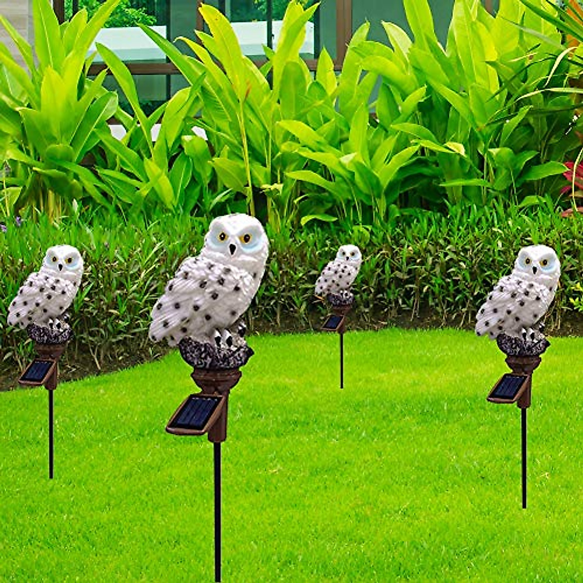sknonr Solar Lawn Light 2pcs Waterproof LED Owl Shape Outdoor Courtyard Lawn Lighting Home Garden Courtyard Decoration 45x10.5x7.5cm