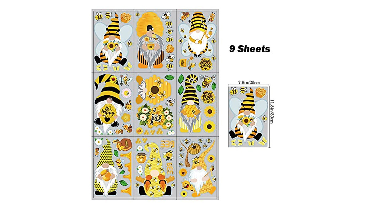 Bee Window Clings - Vibrant Decor for Spring & Summer