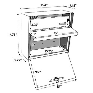 Mail Boss 7163 Metro Locking Security Wall Mount Mailbox, Cream White
