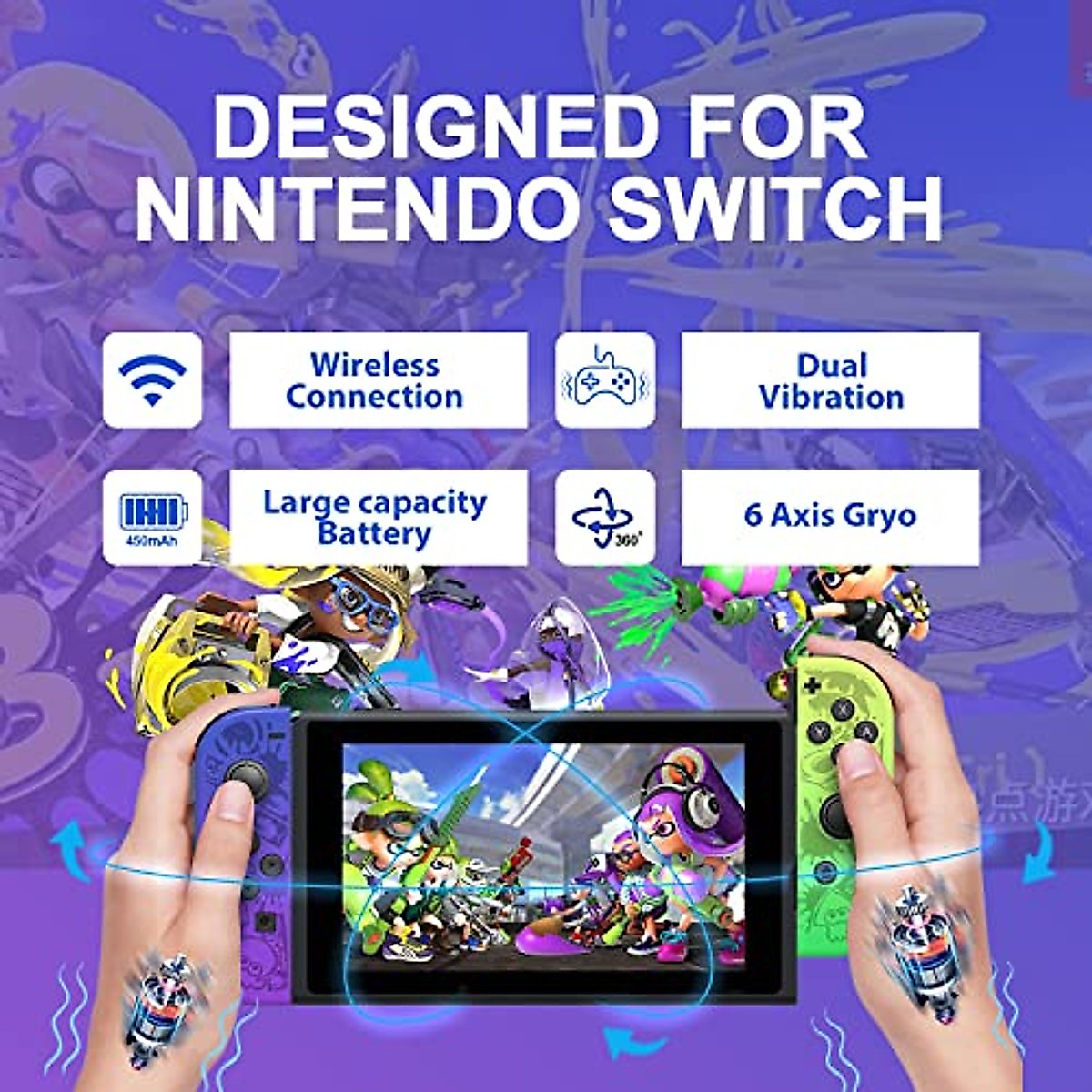 Joycon Controller for Switch,Wireless Game Switch Controller Support Motion Control/Dual Vibration（PB）