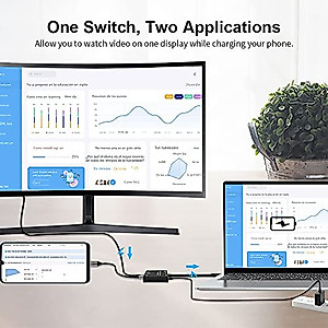 YIWENTEC USB-C USB3.1 Type-C 8K Switch Bi-Direction 8K@30Hz 4K@120Hz Power Delivery 100w 10Gbps Data Transfer Multi-Function Splitter Converter (8K)