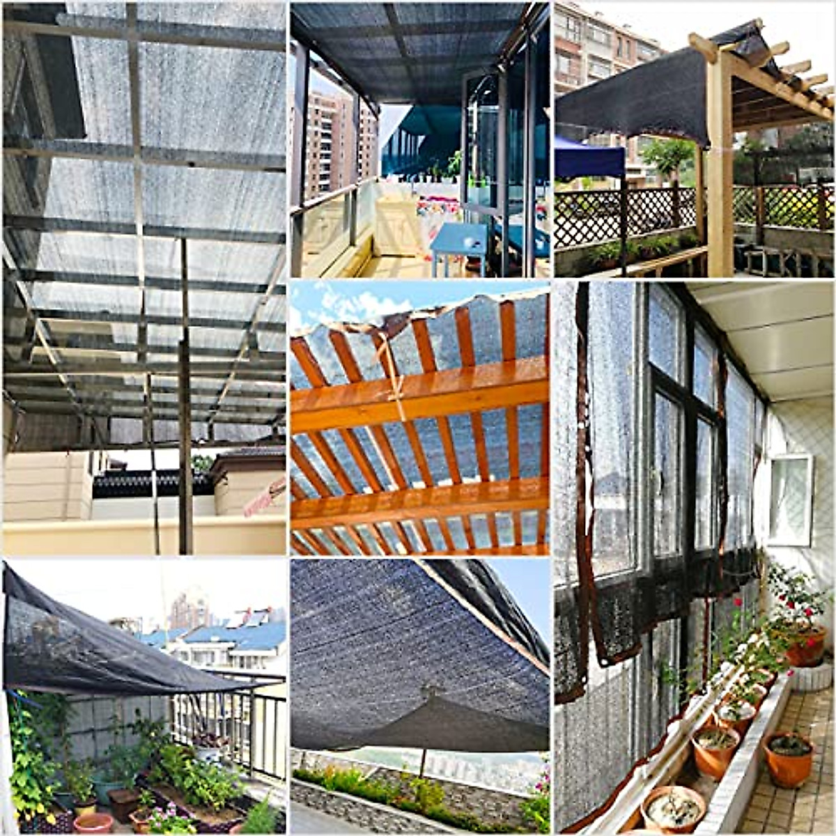 40% Shade Cloth Garden Shade Mesh Net with Grommets - Sun Shade Cover for Pergola, Patio Plants, Greenhouse, Chicken Coop, Outdoor (6.5Ft x 13Ft)