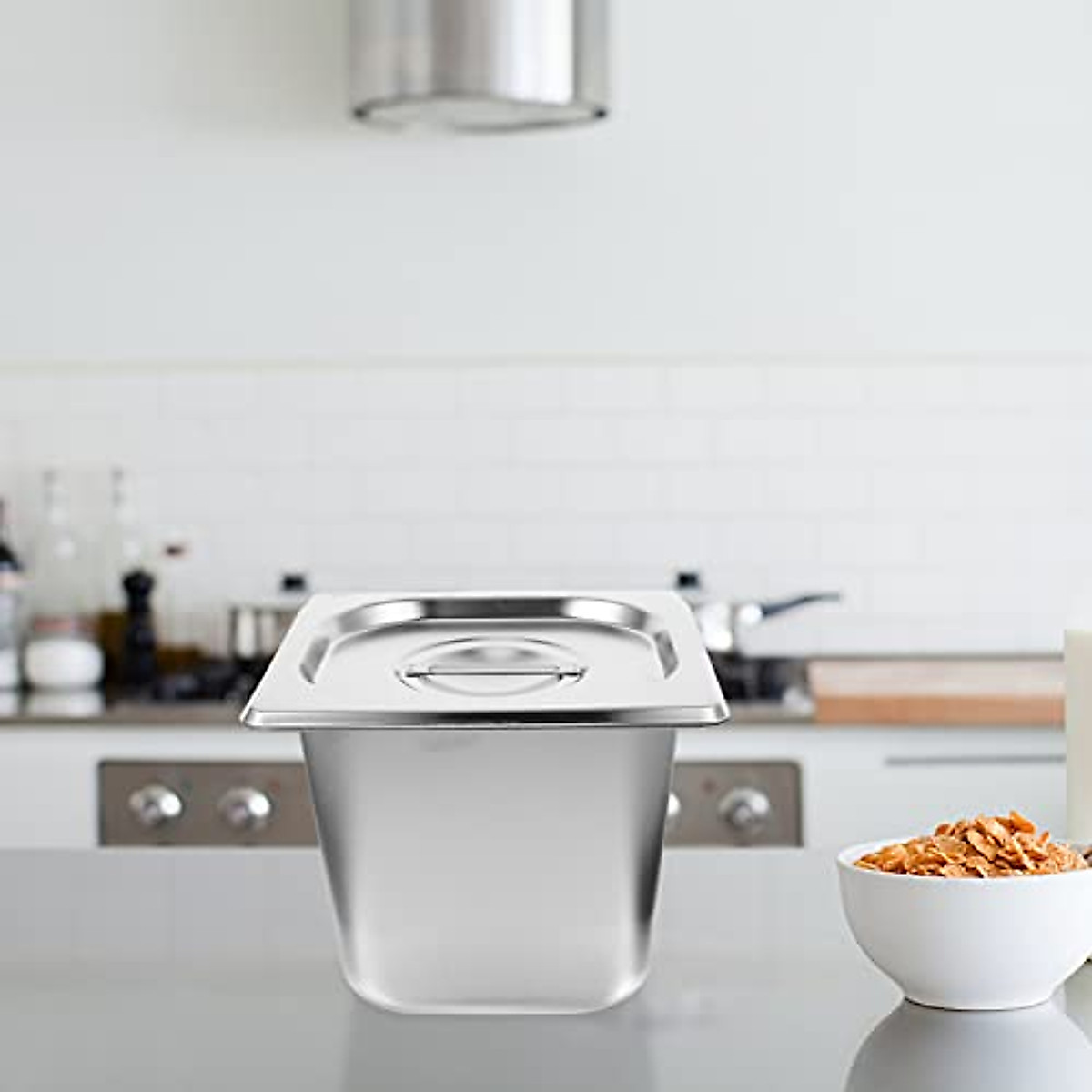 Kichvoe Aluminum Pans Stainless Steel Steam Pan Anti-jam Steam Table Pan Hotel Pans Restaurant Buffet Tray Dinner Food Container with Lid for Event Party Holiday Chafing Dish Buffet Set