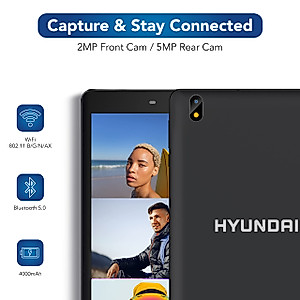 HYUNDAI HYtab Pro 8WB1 8 inch Android Tablet - Full HD Screen with Quad-Core Processor, 3GB RAM 32GB Storage, Android 11, 2MP/5MP, AX WiFi, Bluetooth, Black