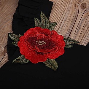 Baby Girls Jumpsuit Newborn Infant Kids Floral Clothes Summer Romper Bodysuit Sundress Outfits (6-12 Months, Black)