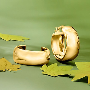 Ross-Simons 18kt Gold Over Sterling Wide Hoop Earrings