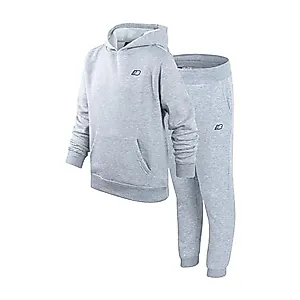 New Balance Girls' Jogger Set - 2 Piece Fleece Hoodie and Joggers Kids Clothing Set (5-16), Size 7-8, Grey