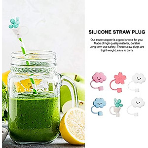6Pcs Straw Covers Cap For Stanley Cup Straw Tips Cover Stanley Straw Covers for Reusable Straws Silicone Cute Cloud for 6-8mm Splash Proof Straw Tips