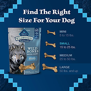 Blue Buffalo Wilderness Wild Bones Grain-Free Dental Chews Dog Treats, Small, 10-oz Bag