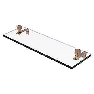 Allied Brass FT-1/16 Foxtrot 16 Inch Vanity Beveled Edges Glass Shelf, Brushed Bronze