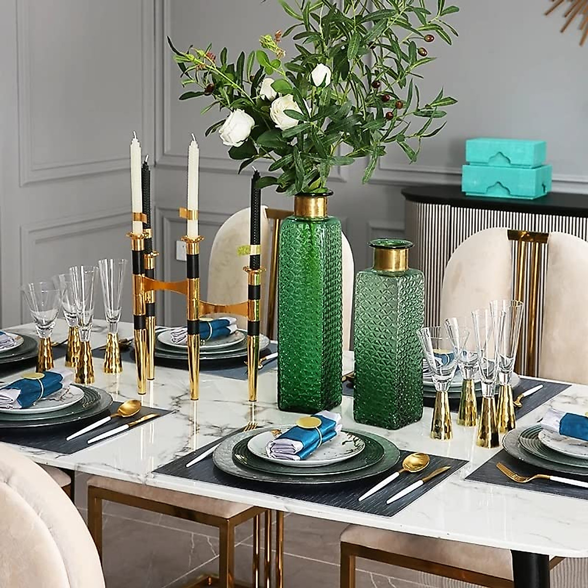 WFHTU Patterns Porcelain Tableware Set Plate Tableware Dinnerware Tableware Cutlery Set Glass Dinner Service