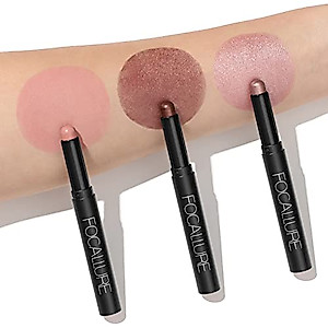 FOCALLURE 3PCS Cream Eyeshadow Stick Sets,Matte and Shimmer Eye Brightener Stick,Light to Dark Pink Eyeshadow Pencil,Long Lasting Waterproof Eye Shadow Highlighter Stick Makeup,Rose Hangover