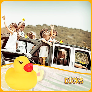 600 Pcs Mini Rubber Ducks in Bulk Bath Toy Squeak Tiny Ducks for Kids Bathtub Shower Birthday Favors Party Decoration Gift, 1.57 x 1.57 x 1.18 Inches (Yellow)