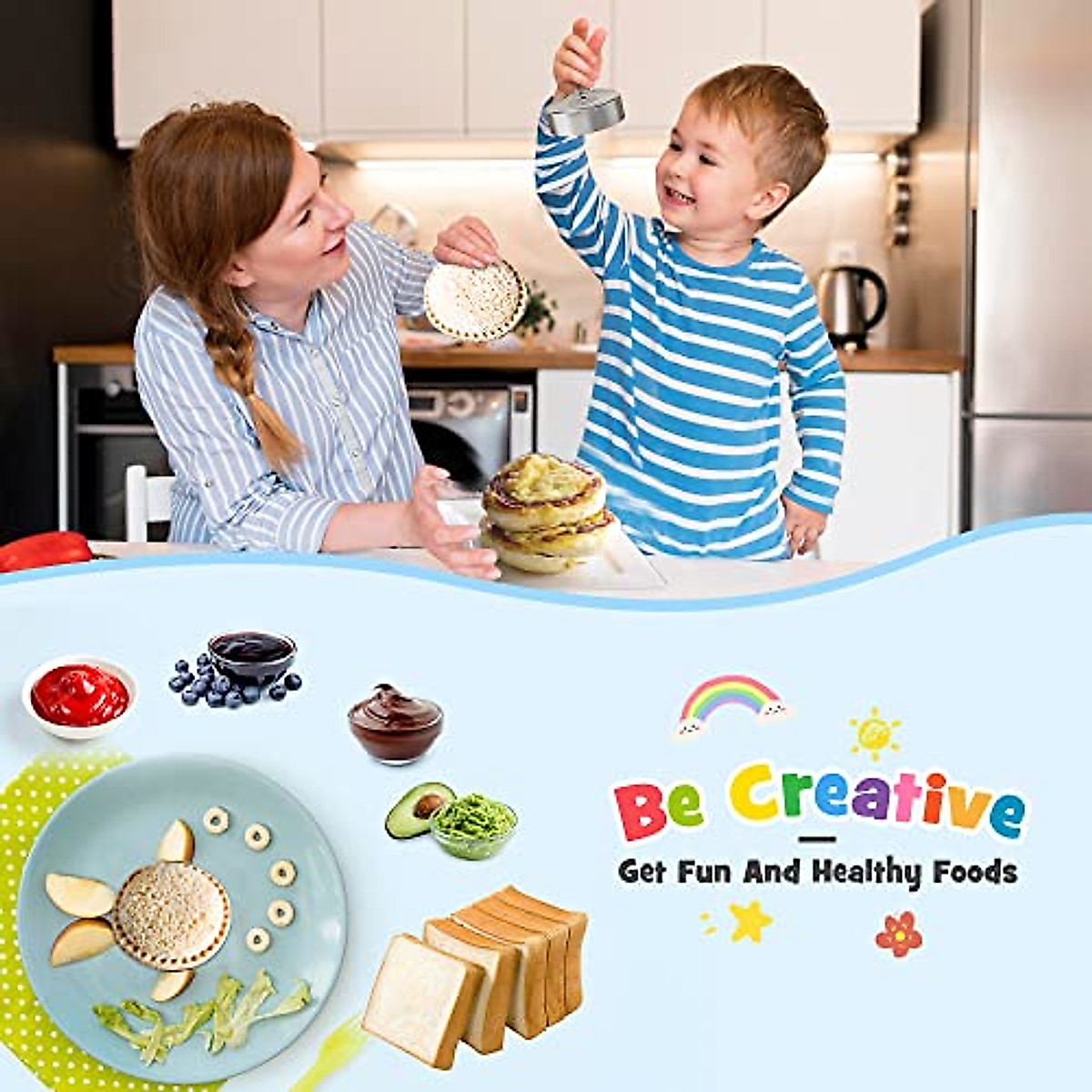 FENDIC Sandwich Cutter and Sealer for Kids, 3-1/2 Inch Stainless Steel Round Sandwich Cutter, Uncrustables Sandwich Maker, Cut and Seal Sandwich Cutter for Making Sandwiches, Hamburgers, Pie