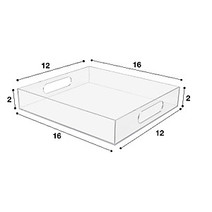 Sorbus Acrylic Serving Tray with Handles - Serving Coffee, Appetizer, Breakfast, Butler-Kitchen Countertop - Decorative Makeup Drawer Organizer - Vanity Table - Ottoman (12" x 16")