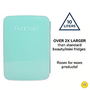 FACETORY Portable Mint Beauty Fridge (10-L / 12 Can) with Heat and Cool Capacity