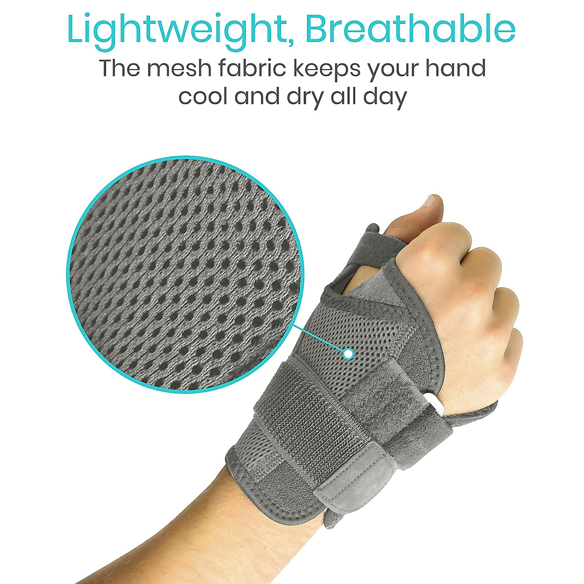 Vive Thumb & Wrist Brace for Right or Left Hand - Spica Splint Brace for Carpal Tunnel, Tendonitis, & Arthritis in Hands or Fingers - Compression Support for Women Men - Stabilizer Relief for Bowling