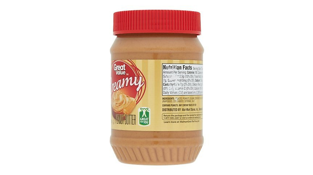 Great Value Creamy Peanut Butter - Smooth & Versatile 18 oz
