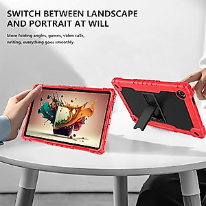 Onn 11 Tablet Pro Case with Tempered Glass Screen Protector SOATUTO Protective Cover with Kickstand Built in Shoulder Strap Shell Case for Onn Tablet Pro 11 2023 Model: 100110027 (Red+Black/1 Pcs)
