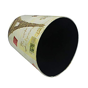 Meltset M Leather Trash Can Round Recycling Wastebasket for Office Bedroom Kitchen Bathroom 10 Liter