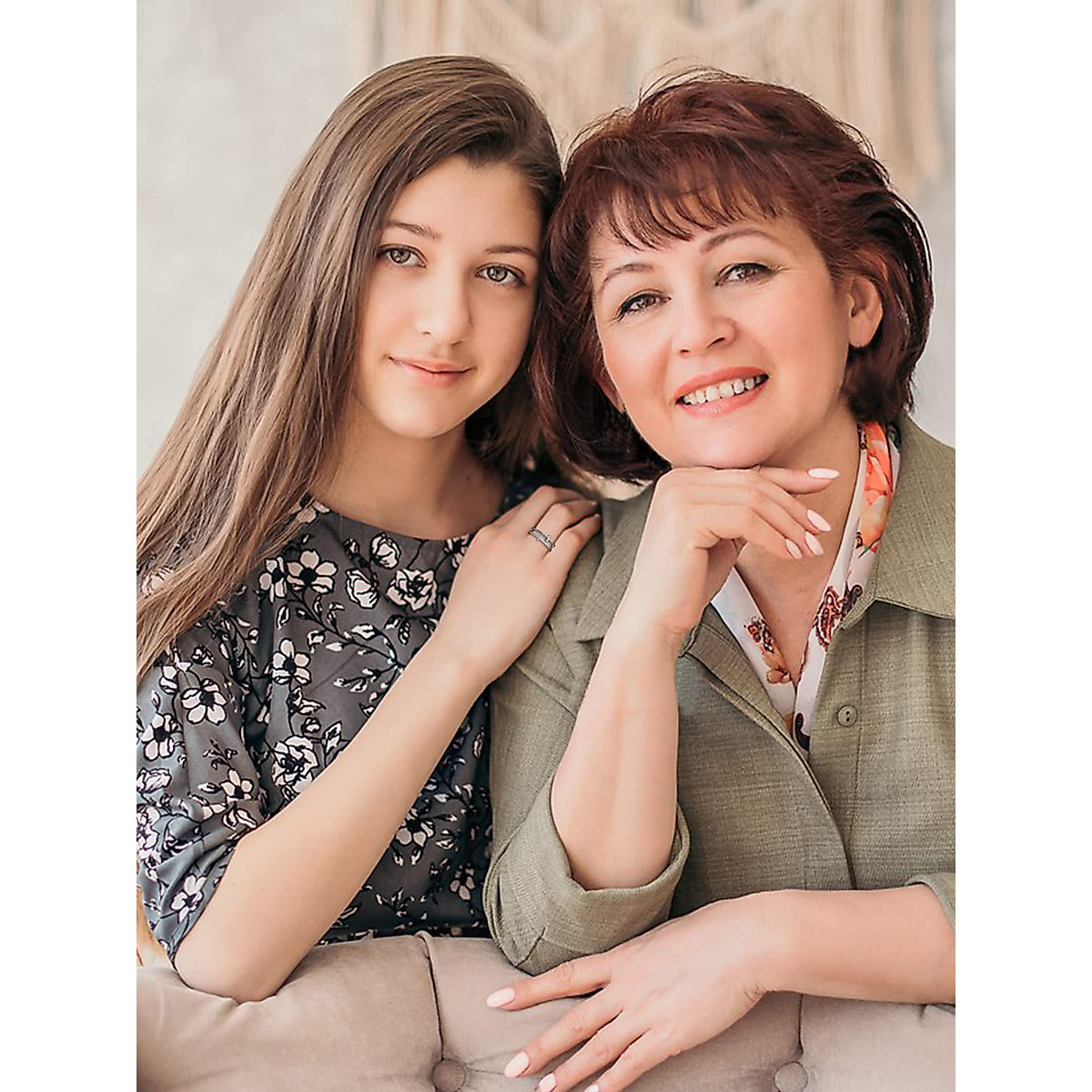 Harry and Henry To My Daughter Ring from Mom Zircon Double Cross Ring for Women Adjustable Zircon Ring for Daughter Mother Daughter Rings Gifts（Silver）