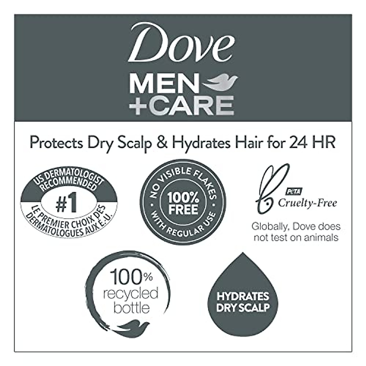 Dove Men+Care DermaCare Scalp 2-in-1 Shampoo and Conditioner for Dry Scalp Itch Relief Hair Care With Hydrolock Complex 20.4 oz