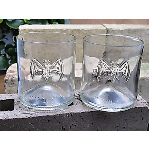 Bacardi Rum Reclaimed Bottles Glassware Barware Drinkware Old Fashioned Glasses Gift Set