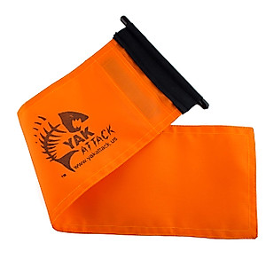 YakAttack VISICarbon Pro 360 Degree LED MightyMount and Hardware Kayak Fishing Visibility Flag, Orange (CPM+MMH)