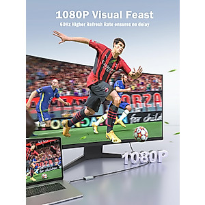 Lemorele USB to HDMI Adapter for MacBook Air/Pro/Mini, 1080P@60Hz USB to HDMI Cable for Mac Supports Mirror/Expansion Mode Multi Display Video Adapter Compatible with Windows7,8,10/MacOS10.15