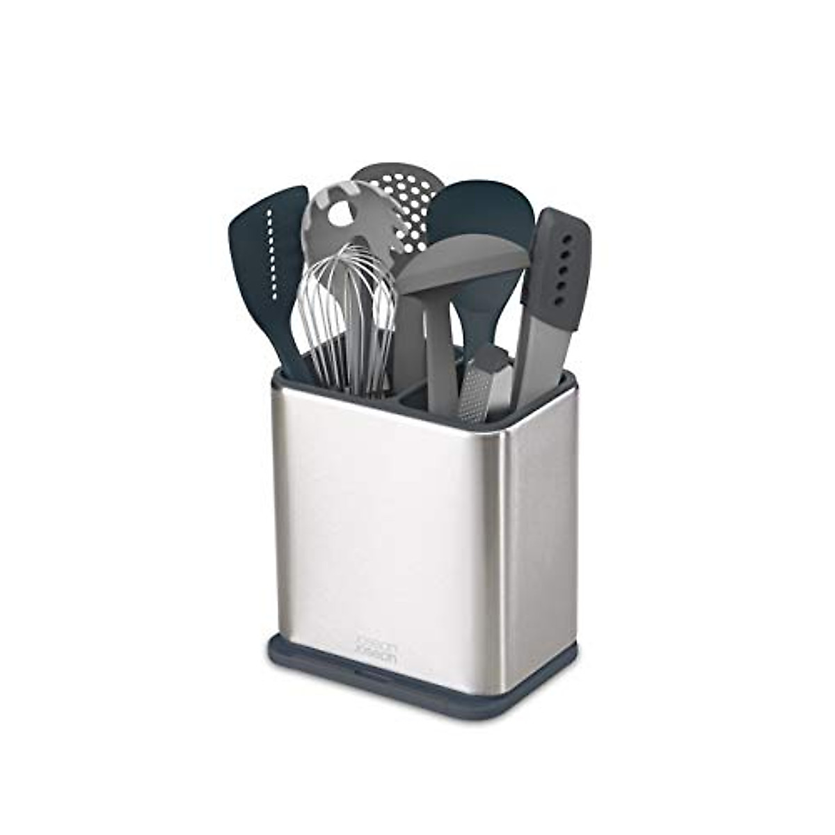 Joseph Joseph 85161 Utensil Holder with Removable Spoon Surface Kitchen Accessory, One-size, Stainless Steel/Dark Gray
