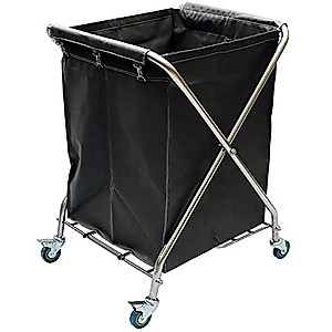 LAJUU Carts,Hospital Trolley, Supplies Rack,Cart Tool Folding Linen Cart with Brake Wheel, Folding Laundry Sorter Cart, Hotel Collection Rolling Trolley, Room Service Cart