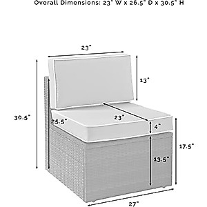 Crosley Furniture KO70090BR-SA Palm Harbor Outdoor Wicker Center Chair, Brown with Sand Cushions