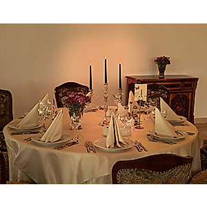 12 Pack Tall Taper Candles - 10 Inch Black Dripless, Unscented Dinner Candle - Paraffin Wax with Cotton Wicks - 8 Hour Burn Time