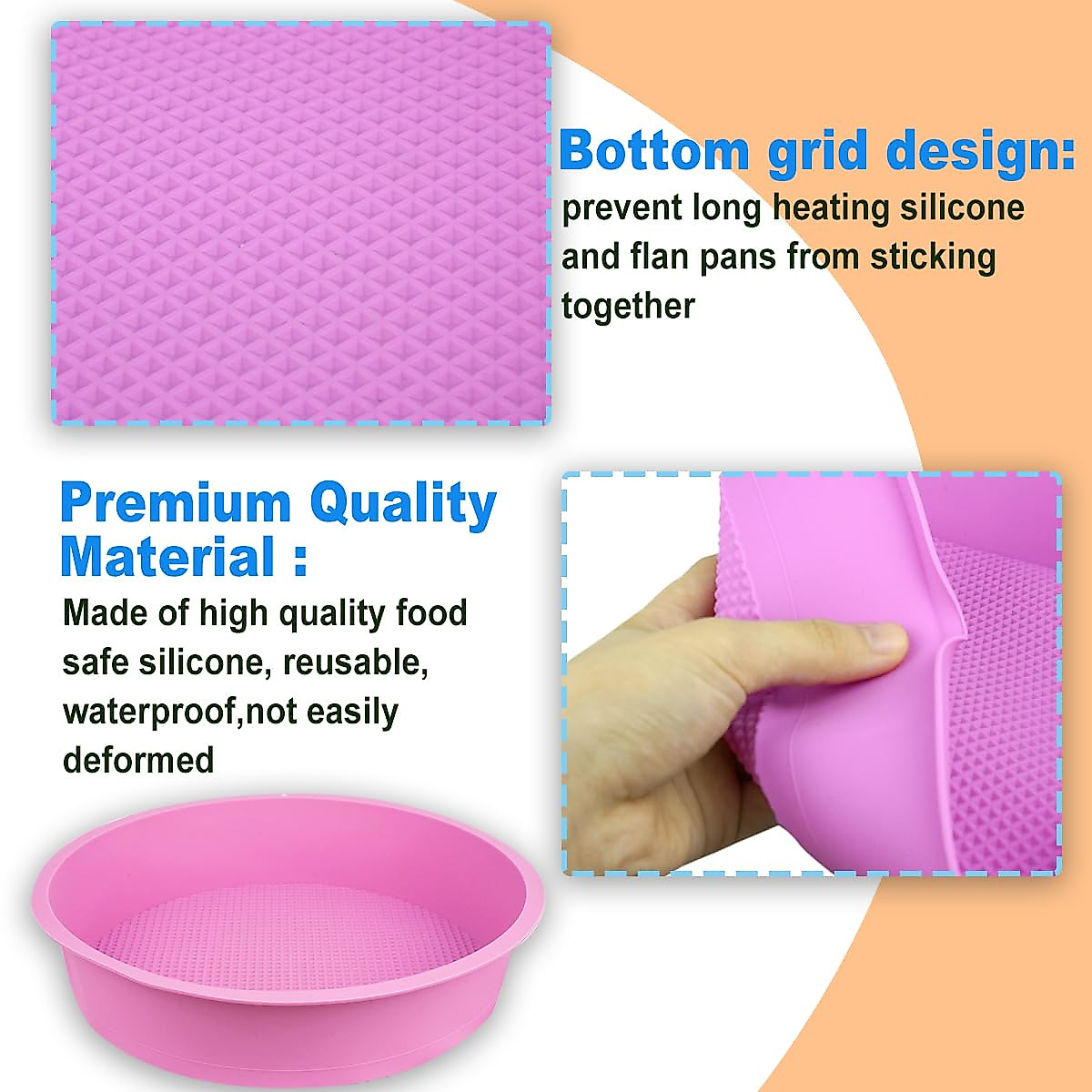 Qicfrk 3 Pack Cheesecake Pan Protector, Water Bath Protector for 9 Inch Round Springform Pan, Preventing Water from Entering the Spring Form Pan