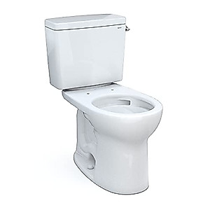TOTO Drake Two-Piece Round 1.28 GPF Universal Height TORNADO FLUSH Toilet with CEFIONTECT, Cotton White - CST775CEFRG#01