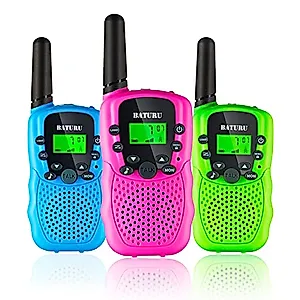 Walkie Talkies for Kids 3 Pack 3 Miles, 2 Way Radio Toys for Kids with Backlit LCD Flashlight, Christmas or Birthday Gifts for Girls and Boys Age 3-12 (Blue Pink Green)