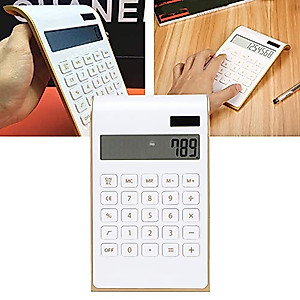 Business Calculator, Ultra Thin Solar Power Calculator Big Button Design Office Calculator Office Supplies Various Financial calculations for Financial Officer(White)