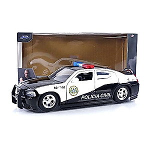 Fast & Furious 1:24 2006 Dodge Charger Police Car Die-Cast Car, Toys for Kids and Adults
